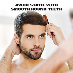 Wahl Beard, Mustache, & Hair Pocket Comb for Men's Grooming - Handcrafted & Hand Cut with Cellulose Acetate - Smooth, Rounded Tapered Teeth - Model 3324