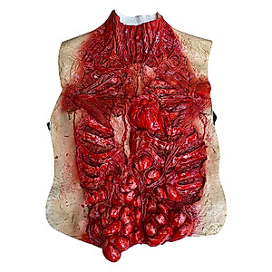 EJWCIG Bloody Intestine Torso Chest Fake Dead Body Creepy Horro Zombie Scary Halloween Decorations Cosplay Props Costumes (Style A)