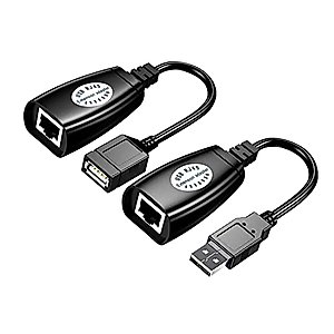 LIXINTIAN USB (Male) (Female) to RJ45 Adapter Set-USB to RJ45 LAN Extension Adapter Over Cat5/ Cat5e/ Cat6 Cable