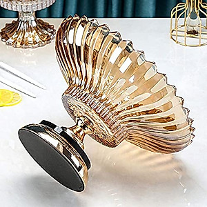 zhouye Durable Crystal Glass Fruit Bowl European Style Light Luxury Fruit Tray 12in/31cm, for Living Room Tea Table Wedding Decoration