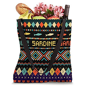 SARDINE Love Pattern Tribal Vintage Retro Classic Tote Bag