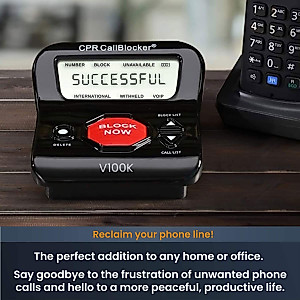 CPR V100K Spam Call Blocker for Landline Phones – Stop All Unwanted Calls at a Touch of a Button - Scam Call Blocker for Home Phones