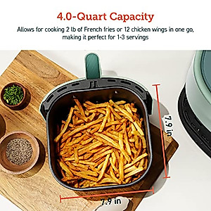 COSORI Air Fryer 4 Qt, 7 Cooking Functions Airfryer, 150+ Recipes on Free App, 97% less fat Freidora de Aire, Dishwasher-safe, Designed for 1-3 People, Lite 4.0-Quart Smart Air Fryer, Sage Green