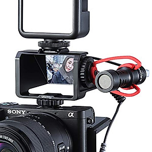 UURig Vlog Selfie Flip Screen for Mirrorless Camera for Sony A7R3 A7III A7II A6000/A6300/A6500 Cold Shoe Bracket Microphone Mount for Fujifilm XT3 XT20 Canon Panasonic GX85 Nikon Z7 Reverse Mirror