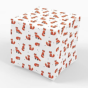Stesha Party Fox Woodland Animal Gift Wrapping Paper - Folded Flat 30 x 20 Inch (3 Sheets)
