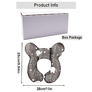vocheer Baby Travel Pillow(Upgraded), Head and Neck Support Pillow for Pushchair, Car Seat,Stroller, Bouncer, Cotton (Elephant)