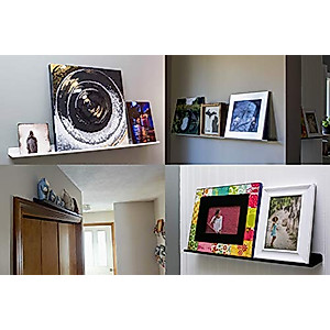 RBH Design Concepts Floating Ledge, Photo Shelf, Art Ledge - Very Durable and Made in The USA (White, 33")