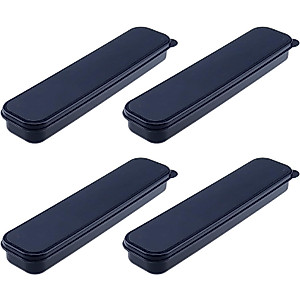 MY MIRONEY 4PCS Portable Travel Tableware Box Black Flatware Storage Box Case Travel Utensils Cutlery Case for Fork Spoon Chopsticks