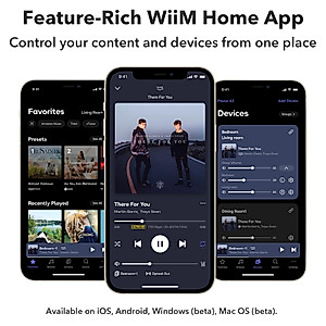 WiiM Mini AirPlay2 Wireless Audio Streamer, Multiroom Stereo, Preamplifier, Works with Alexa and Siri Voice Assistants, Stream Hi-Res Audio from Spotify, Amazon Music and More
