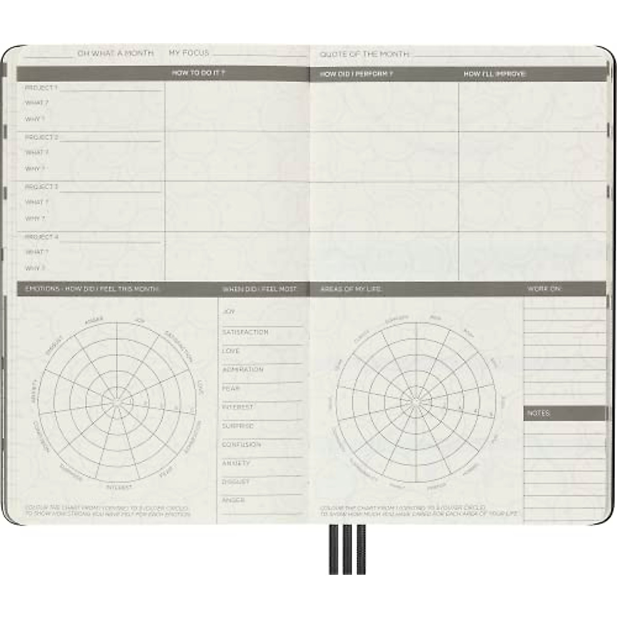Moleskine Limited Edition Smiley Positivity Planner, Hard Cover, Large (5" x 8.25"), Undated Planner, Black, 240 Pages