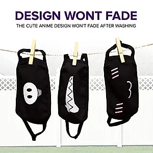 SoJourner Bags Black Face Mouth Mask - Cotton Face Covering (10 Pack) - Face Mask Resuable, Washable, Breathable, Adjustable - Adult and Child Size | Rave EDM Halloween Masks