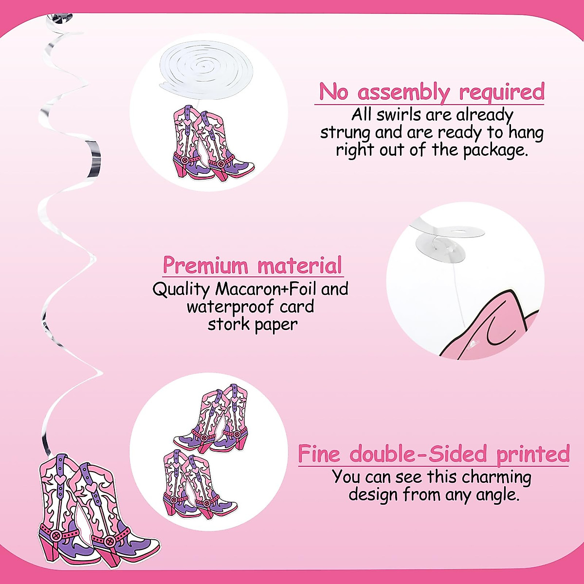 Western Cowgirl Party Hanging Decorations, Let's Go Girls Cowgirl Bachelorette Party Decorations for Western Disco Party Cowgirl Birthday Western Theme Last Rodeo Bachelorette Party Supplies