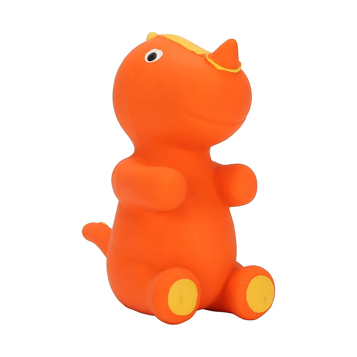 Squeaky Animal Dog to, Squeaky Dinosaur Dog Toy Palatable Interesting Latex Bite Resistant Relieve Anxiety for Pets (Orange Ceratopsian)