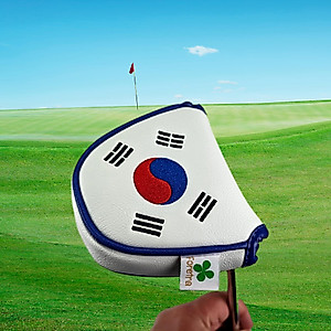 Foretra – Korea Flag - Golf Putter Headcover Quality PU Leather Magnetic Closure for Mallet Style Putters Scotty Cameron Odyssey Taylormade Ping