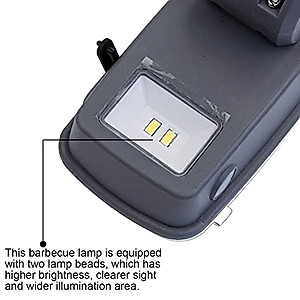 Grill Lighting LED Handle Grill 'N Go Light ，BBQ Grill Light Outdoor, Fits Weber ，Traeger Grill - Grey