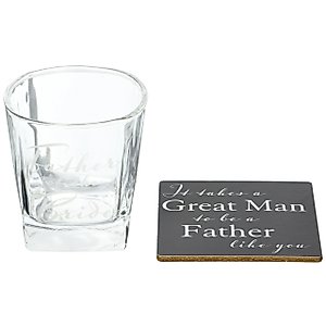 UniqueChic Amore by Juliana Whisky Glass & Coaster Father of The Bride Wedding Gift