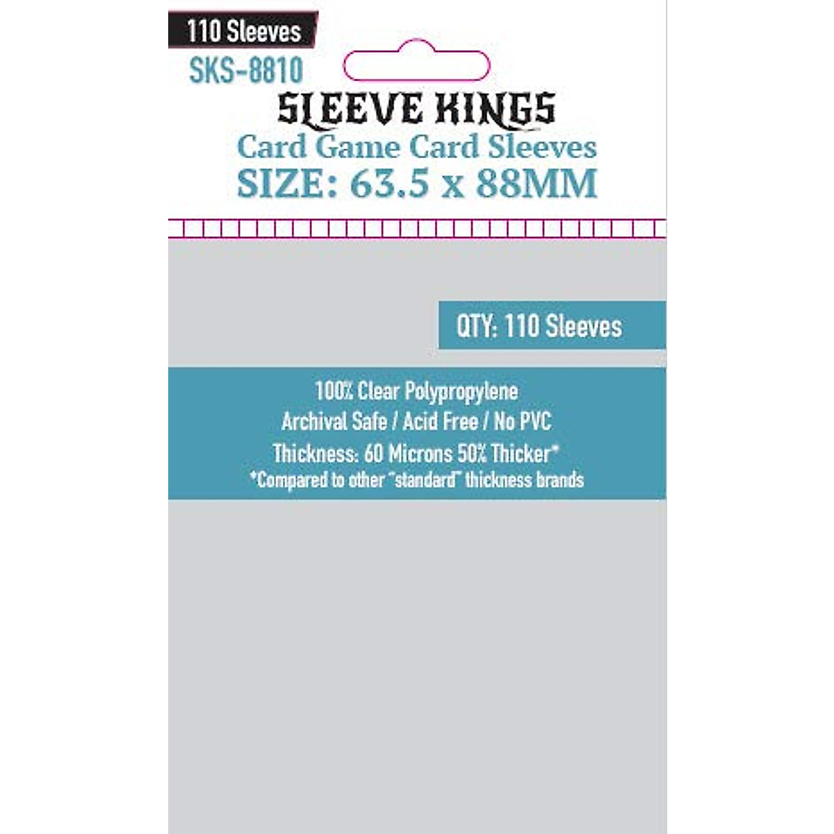 Sleeve Kings Card Game Card Sleeves 63.5 x 88 mm (10x110 Pack, 1100 Sleeves)