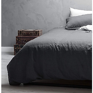 Wooflinen 100% Stone Washed French Linen 6 Piece Bed Duvet Set + Sheet Set - Luxurious Sheets (Full)