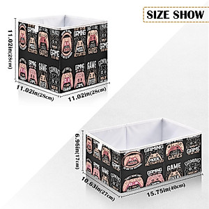 QUGRL Game Controller Set Storage Bins Organizer Gamepad Joystick Foldable Clothes Storage Basket Box for Shelves Closet Cabinet Office Dorm Bedroom 15.75 x 10.63 x 6.96 in