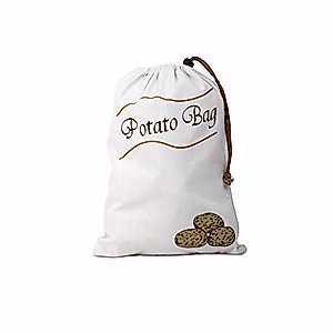 HIC Kitchen Reusable Potato and Onion Saver Bag Set, Drawstring Closure, Set of 2