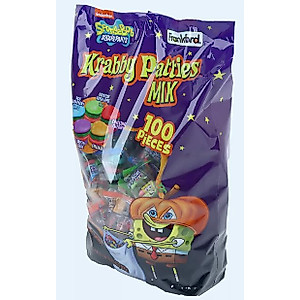 HALLOWEEN GUMMY CANDY FRANKFORD |Nickelodeon SpongeBob Squarepants Krabby Patty Gummy Candy, Individually Wrapped Patties Mix (100 Pieces) | Sameday Shipppers Offers Free Pen