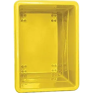 Global Industrial 16 Bushel Plastic Bulk Box Truck, Steel Chassis Base, Yellow, 42-3/5"L x 30" W x 35-3/5"H