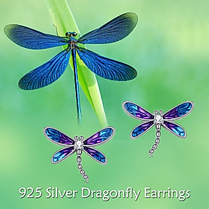 Dragonfly Earrings Gifts for Women 925 Sterling Silver Dragonfly Stud Earrings Jewelry Gifts