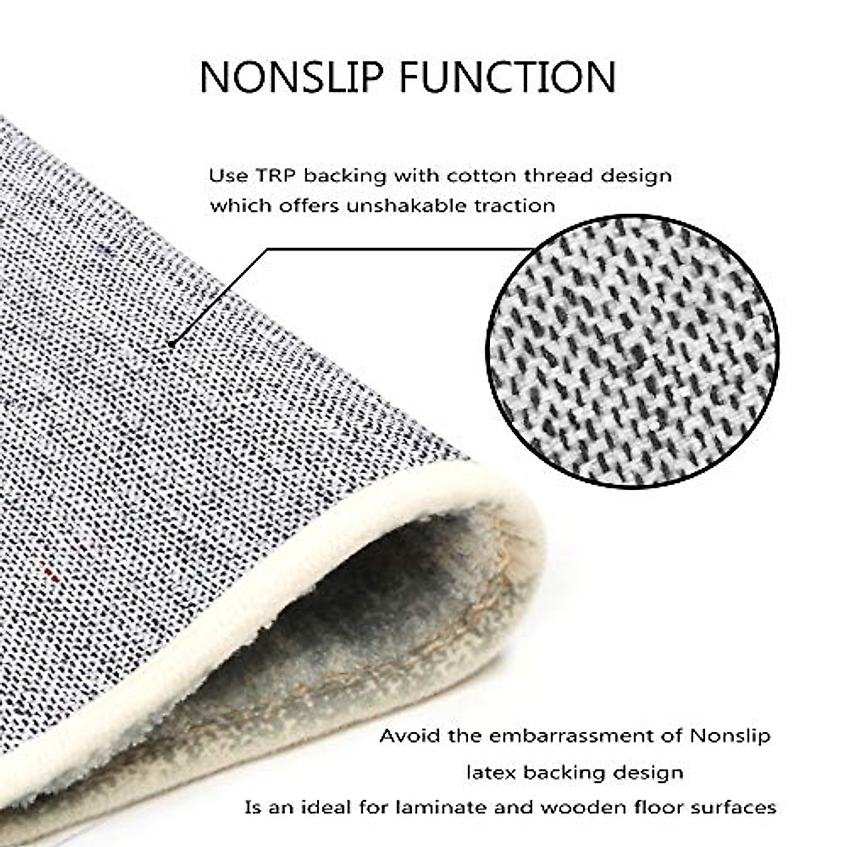 Lahome Moroccan Bedroom Rug - 3’x5’Area Rug Throw Washable Rugs Small Non-Slip Rug Accent Distressed Floor Carpet Rug for Door Mat Entryway Living Room Kitchen Laundry Room Rug Decor (3’ X 5’, Gray)