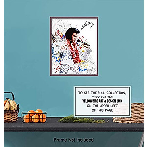 Elvis Las Vegas Wall Art Decor - Bedroom, Bar, Family or Living Room, Home, Apartment or Office Decoration Poster Print - Fab Gift for Country Music or Graceland Fans - 8x10 Unframed Picture