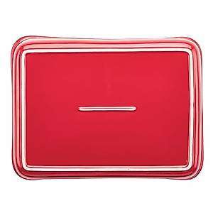 Rachael Ray Solid Glaze Ceramics Bakeware / Lasagna Pan / Baker, Rectangle - 9 Inch x 12 Inch, Red