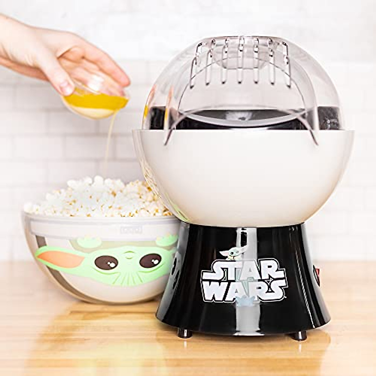 Uncanny Brands Star Wars The Mandalorian Popcorn Maker- Baby Yoda Kitchen Appliance