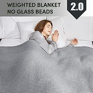 L'AGRATY Knitted Weighted Blanket - 60"x80" 15lbs Cooling Chunky Knit Heavy Blanket for Adults Braided Crochet Throw Thick Cable Yarn Knit Decorative Blanket No Beads Evenly Weighted Machine Washable