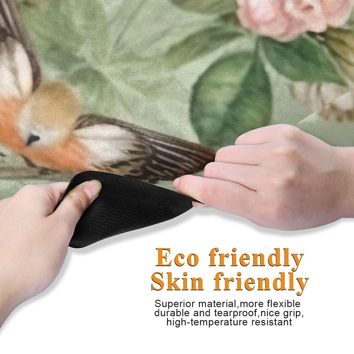 GOODOLD Pretty Bird Yoga Mat, 71 x 26 Inch Non-slip Yoga Mats Folding Travel Exercise Mat Indoor Outdoor Gym Pilates with Storage Bag for Women Men