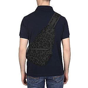 Jomiwink Sling Backpack Cheetah Black Leopard Travel Hiking Daypack Pattern Rope Crossbody Shoulder Bag, Multicolor