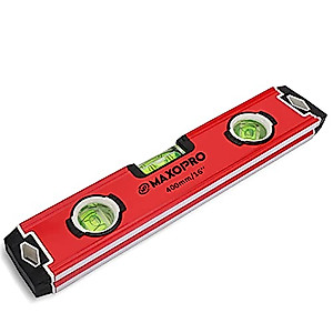 16-Inch Torpedo level Magnetic – Heavy-Duty Box Leveler Tool with 3 Vials 45°,90°,180° - Aluminum Alloy Magnetic Level Tool – Lightweight and Sturdy Plumbing Level for Professionals – By MaxoPro