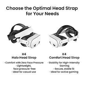 KIWI design K4 Comfort Head Strap Accessories for Meta/Oculus Quest 3/3S, Non-Battery Lightweight Head Strap