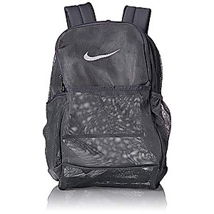 NIKE Brasilia Mesh Backpack 9.0, Flint Grey/Flint Grey/White, One Size