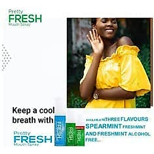 3 Pack of Pretty Fresh Instant Breath Freshener Mouth Spray Fresh Mint,Fights Bad Breath.