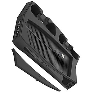 Esenlong Multi- Function Charging Stand with Cooling Fan for PS5 Digital/Ultra HD Controller, Vertical Charger Cooling Storage Stand for PS5 VR Playstation DC 5V 2A