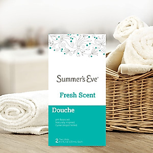 Summer's Eve Douche Fresh Scent 4.5 oz Size (Pack of 2) pH Balanced, Dermatologist & Gynecologist Tested