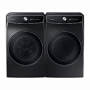 SAMSUNG 7.5 Cu. Ft. Smart Dial Gas Dryer with FlexDry, Dry 2 Loads in 1 Large Capacity Machine, Super Speed 30 Minute Clothes Drying Cycle, WiFi Connected Control, DVG60A9900V/A3, Brushed Black