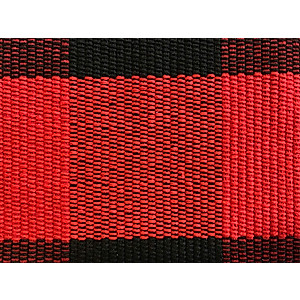 UKELER Buffalo Plaid Rug 2'×3'- Cotton Outdoor Rug Washable Buffalo Check Doormat, Red and Black Plaid