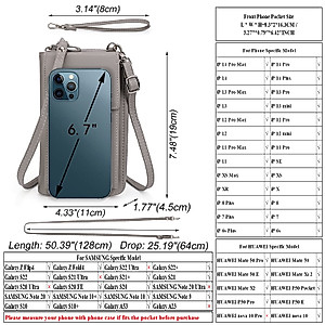 UTO Crossbody Cell Phone Bag for Women Vegan Leather Wristlet Wallet Purse Card Cash Holder