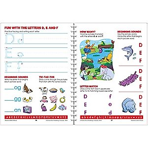 School Zone Write & Reuse Workbook for Preschool: Reusable Wipe-Clean Spiral Bound Learn and Practice Writing Book, Dry Erase Marker, ABC’s, Shapes, and More
