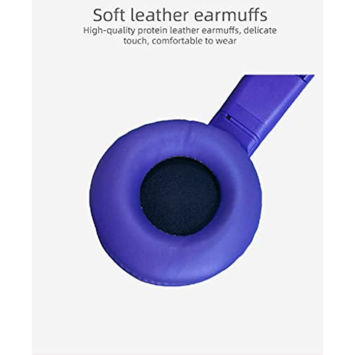 Asmi Bluetooth Headphones, Wireless Cat Ear Headphones LED Light Up Wireless Headphones Over Ear, Foldable & Lightweight Stereo Wireless Headset for Travel Work TV PC Cellphone (Purple)