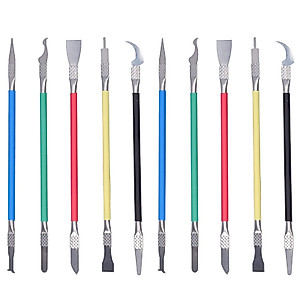 wendeekun 2Set CPU Glue Remover Knife, 5 in 1 IC Chip Repair Thin Blade CPU NAND Remover BGA Maintenance Knife Glue Remover for Cell Phone, LCD, Tablet and More (5 in 1)