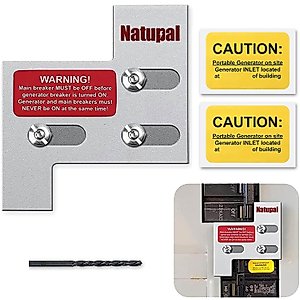 Generator Interlock Kit Compatible with General Electric GE 150 or 200 amp Main Breaker,1 1/4 Inch Spacing Between Main and Branch Breaker(GE200-A) for Emergency in Snowstorm Thunderstorm Weather