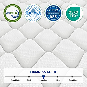 ROOMTEC Full Mattress, 10 Inch Gel Memory Foam Hybrid Mattress, Pocket Spring Mattress in a Box for Motion Isolation, Strong Edge Support, Pressure Relief, CertiPUR-US (10 Inch, Full)