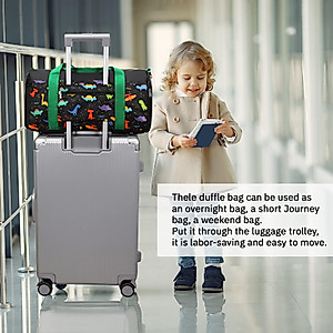 Mygreen Kids Overnight Duffle Bag Boys Sport Gym Bag with Shoe Compartment & Wet Pocket, Carry On Weekender Travel Bag for Kid Boys Truck Navy