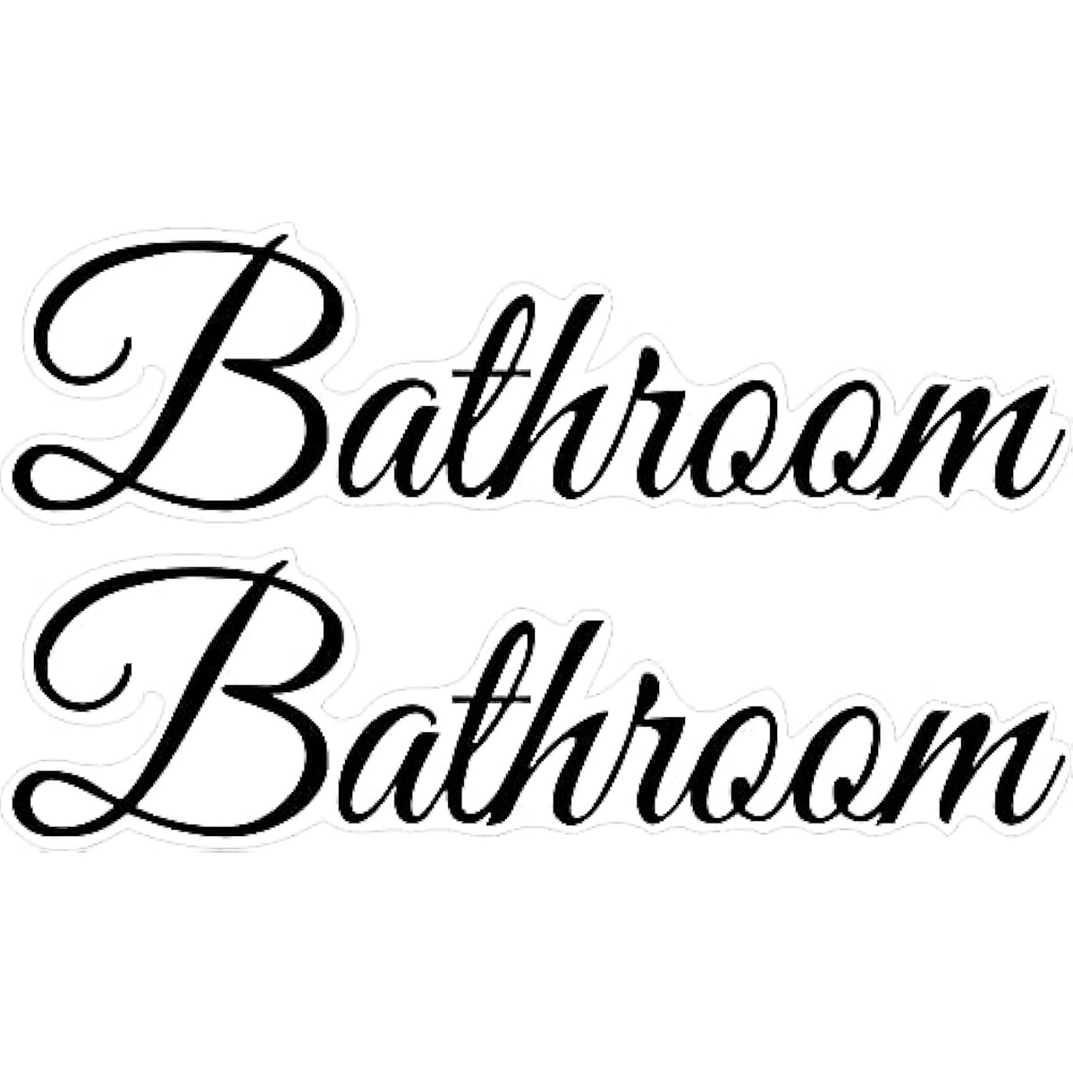 Rockmount Electronics - Bathroom - UV Resistant, Waterproof, Durable - Peel & Stick Wall Door Decor Decal Sticker Quote Vinyl Mural Art Script Vinyl Lettering - 9.5" x 3.25", Black
